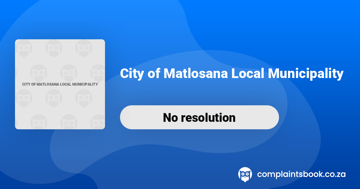 Complaint: City of Matlosana Local Municipality - Electricity account ...